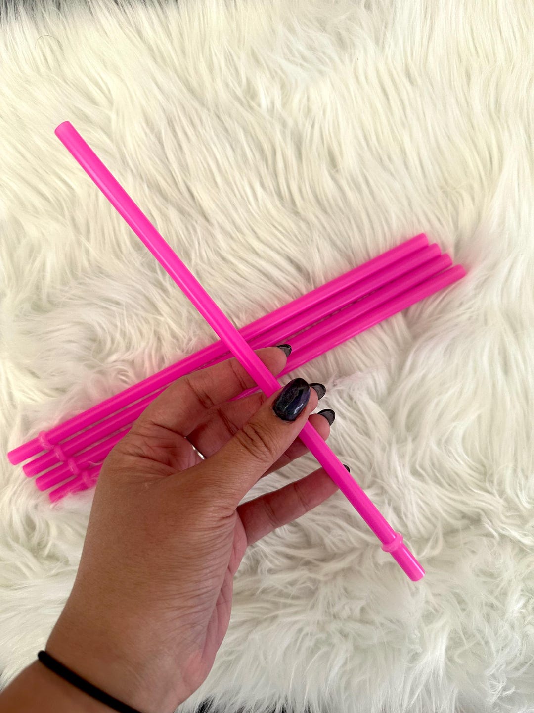 Hot Pink Reusable Plastic Straw, 12 Inch Straw, Color Straws, Drinkware ...