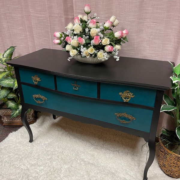 Hand Painted Turquoise Furniture - Etsy