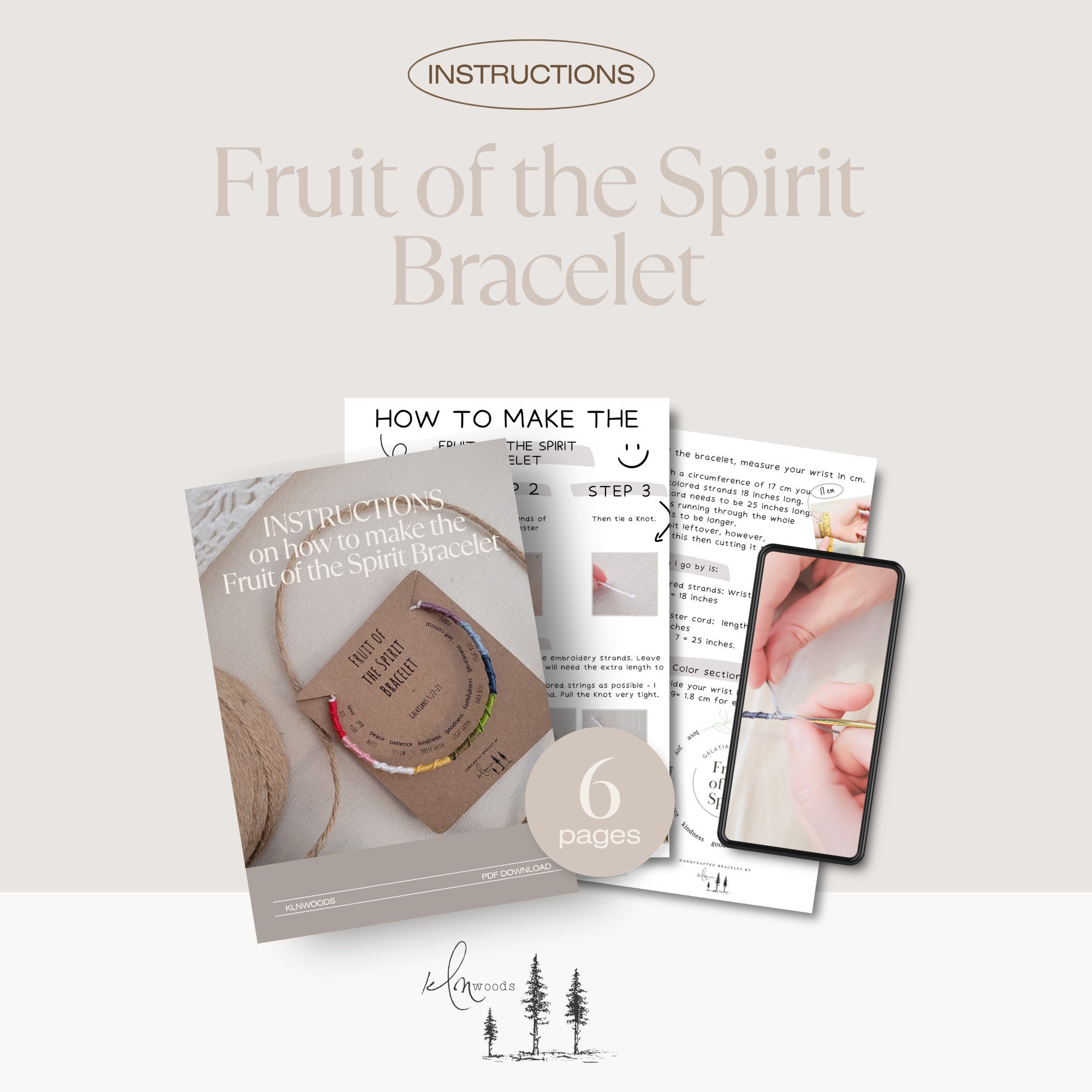 Instructions / Tutorial to Make the Fruit of the Spirit Bracelet, Diy ...