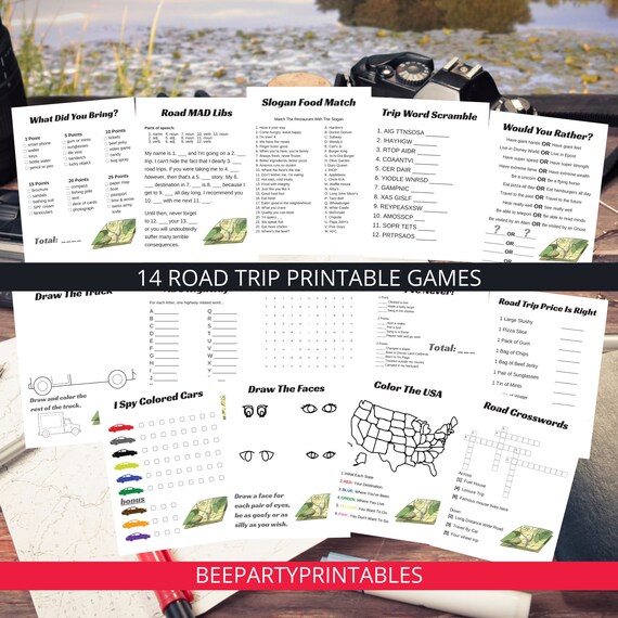 14 Map Road Trip Printable Games and Coloring Bundle Including - Etsy ...