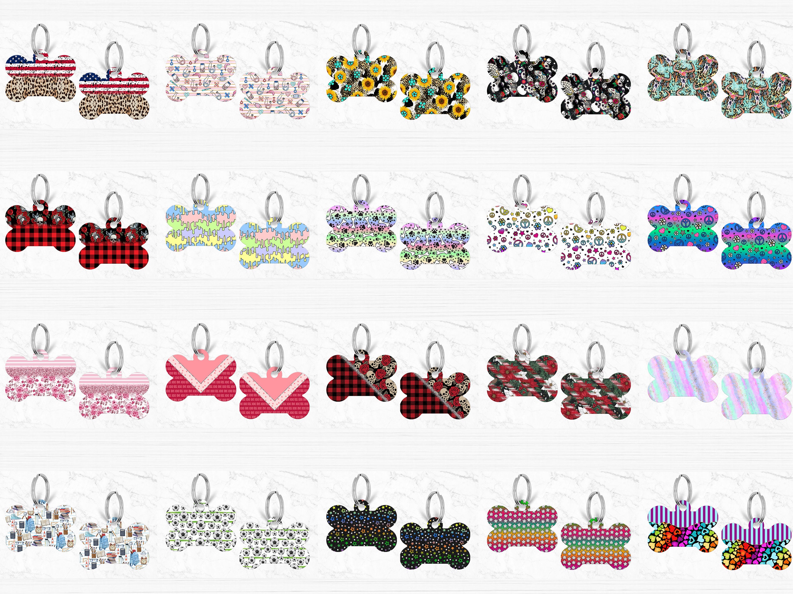 100 Bone Dog Tag Sublimation Design Bundle, Bone Dog Tag Bundle, Pet ...