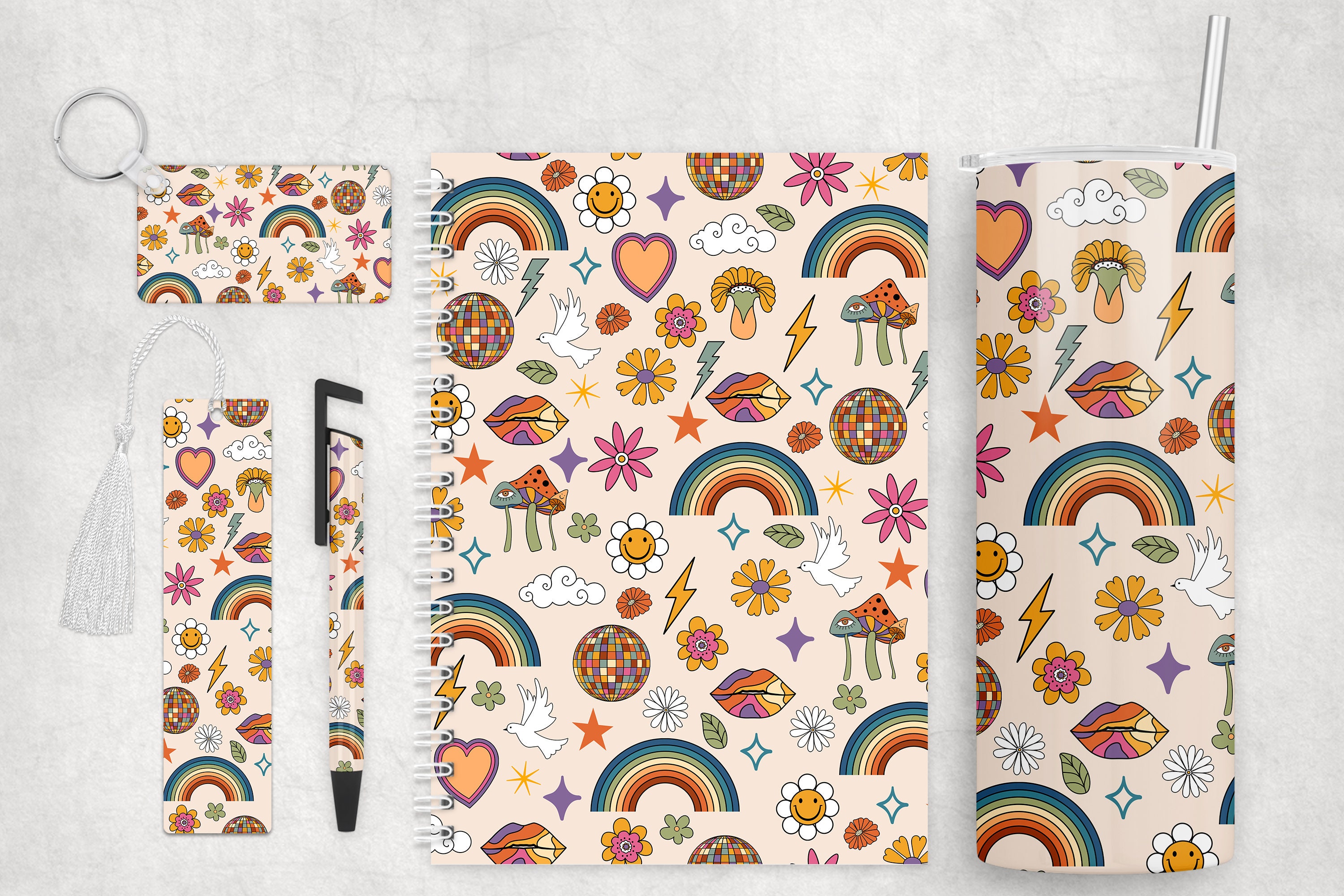 1 Cover Book Set Sublimation Design, Book Mark, Note Book, Key Ring Rec ...