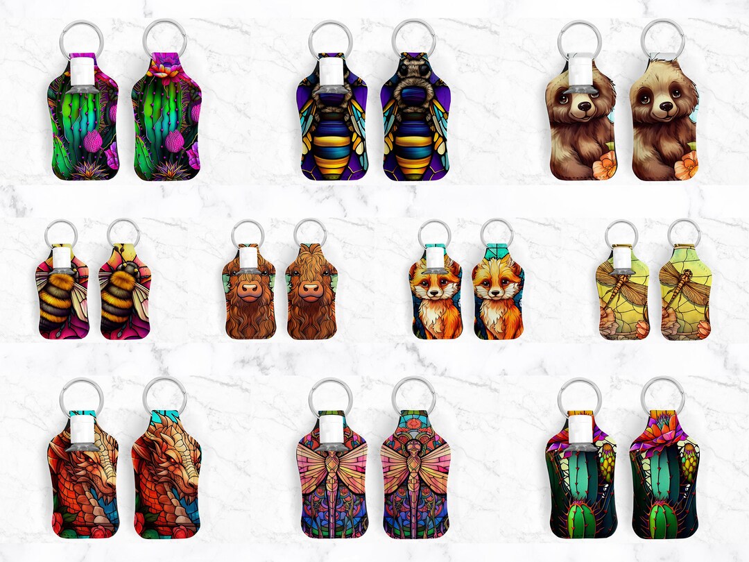 Hand Sanitiser Sublimation Design Bundle, Hand Sanitiser Stained Glass ...