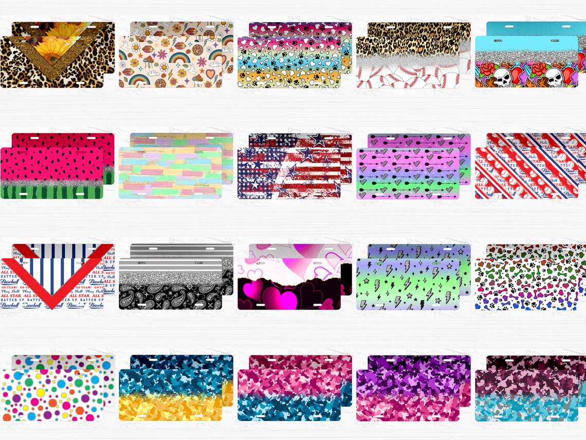 100 License Plate Sublimation Design Bundle, License Plate Bundle ...