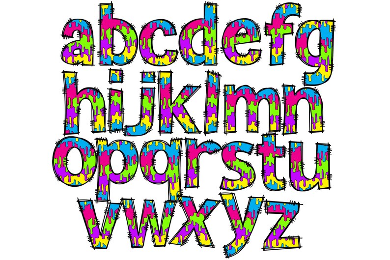 Doodle Letters PNG, Alphabet Letters, Doodle Alpha Png, Sublimation ...