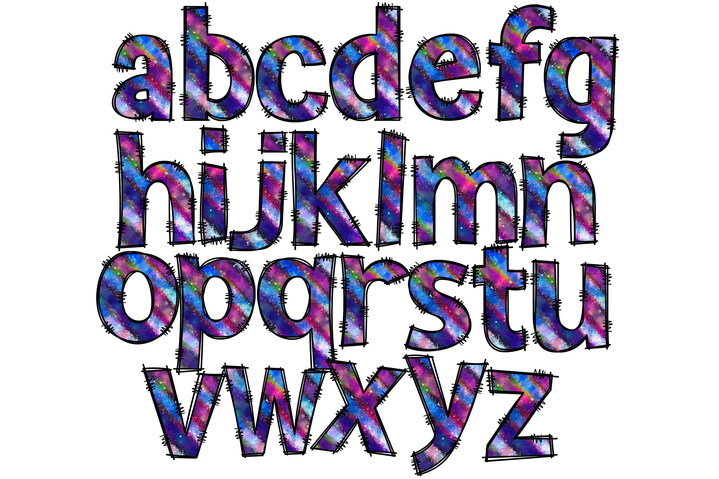 Doodle Letters PNG, Alphabet Letters, Doodle Alpha Png, Sublimation ...