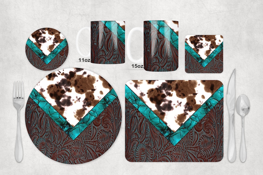 Place Mat Sets Round - Rectangle Sublimation Design, 11oz & 15oz Mug ...
