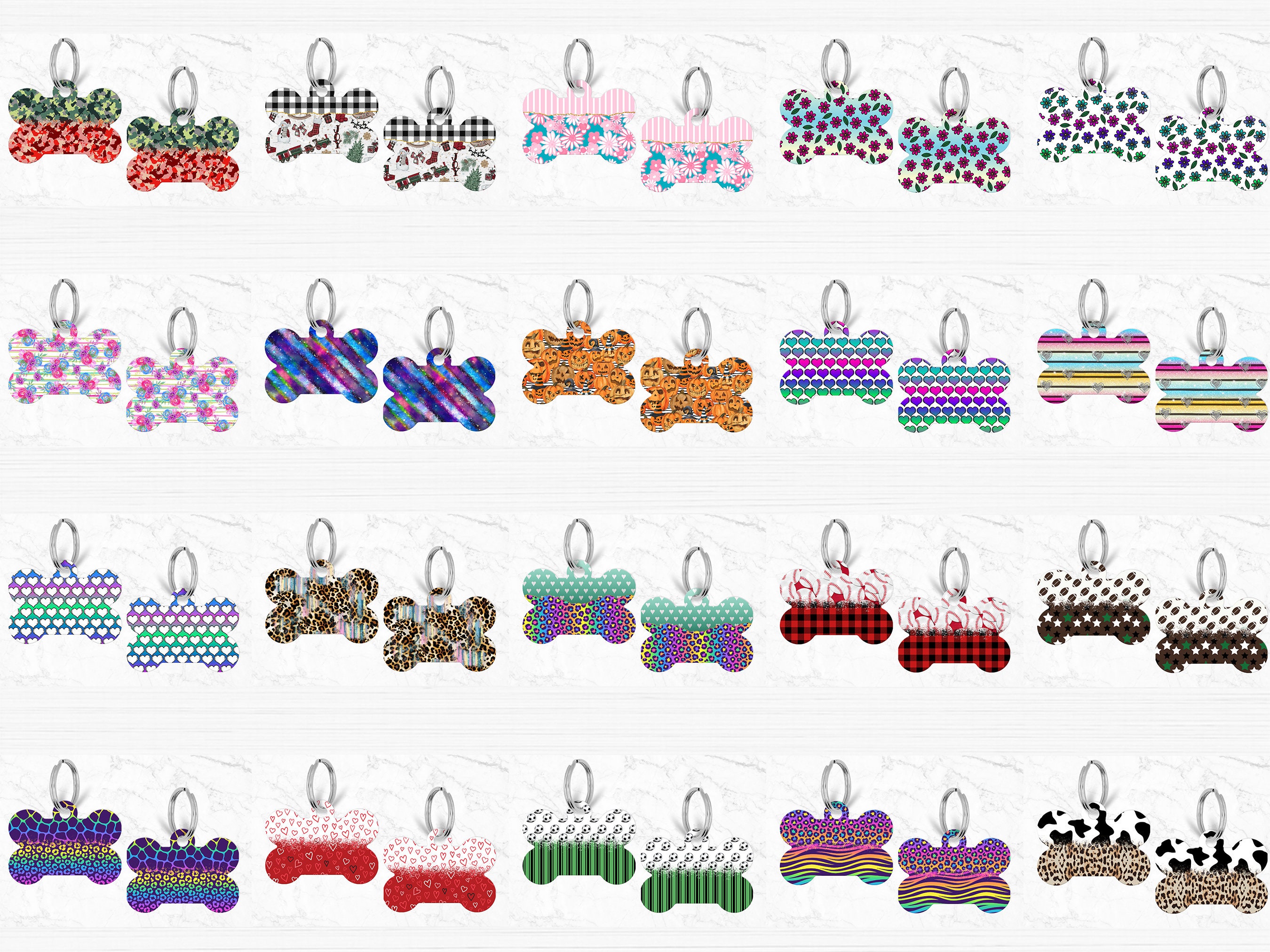 100 Bone Dog Tag Sublimation Design Bundle, Bone Dog Tag Bundle, Pet ...