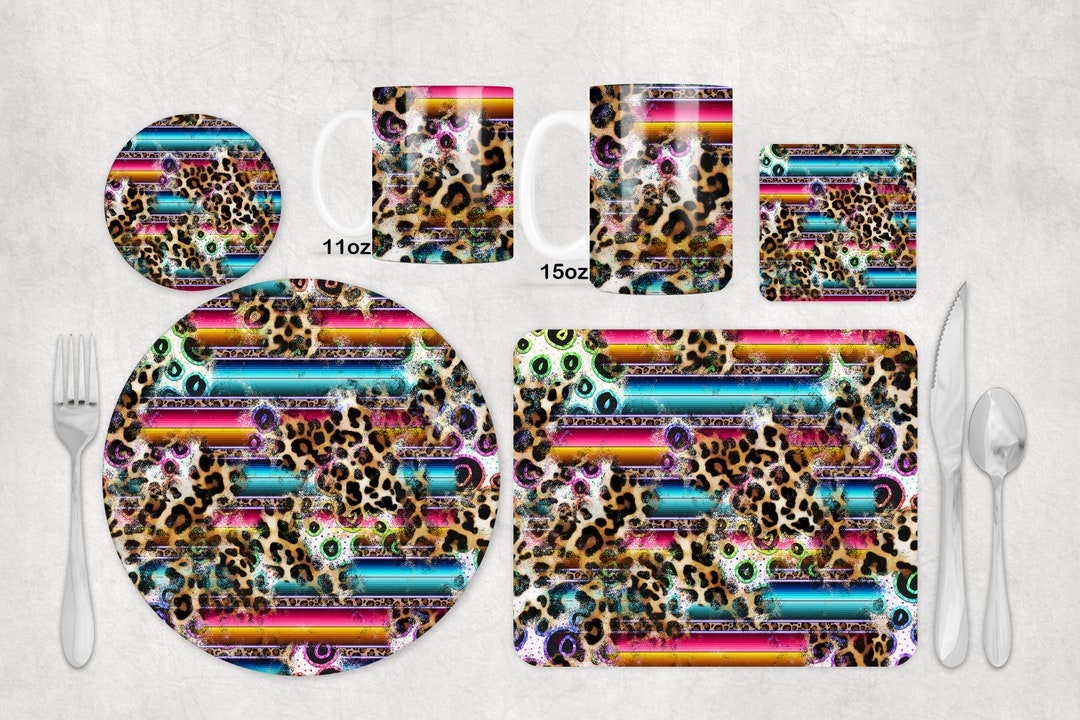 Place Mat Sets Round - Rectangle Sublimation Design, 11oz & 15oz Mug ...