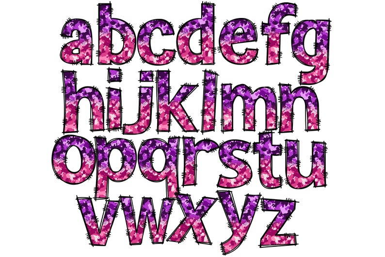 Doodle Letters PNG, Alphabet Letters, Doodle Alpha Png, Sublimation ...