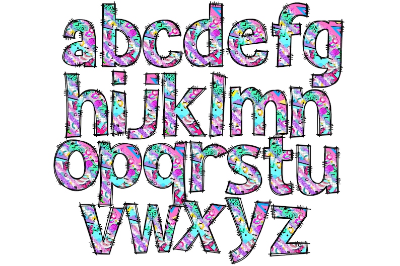 Doodle Letters PNG, Alphabet Letters, Doodle Alpha Png, Sublimation ...