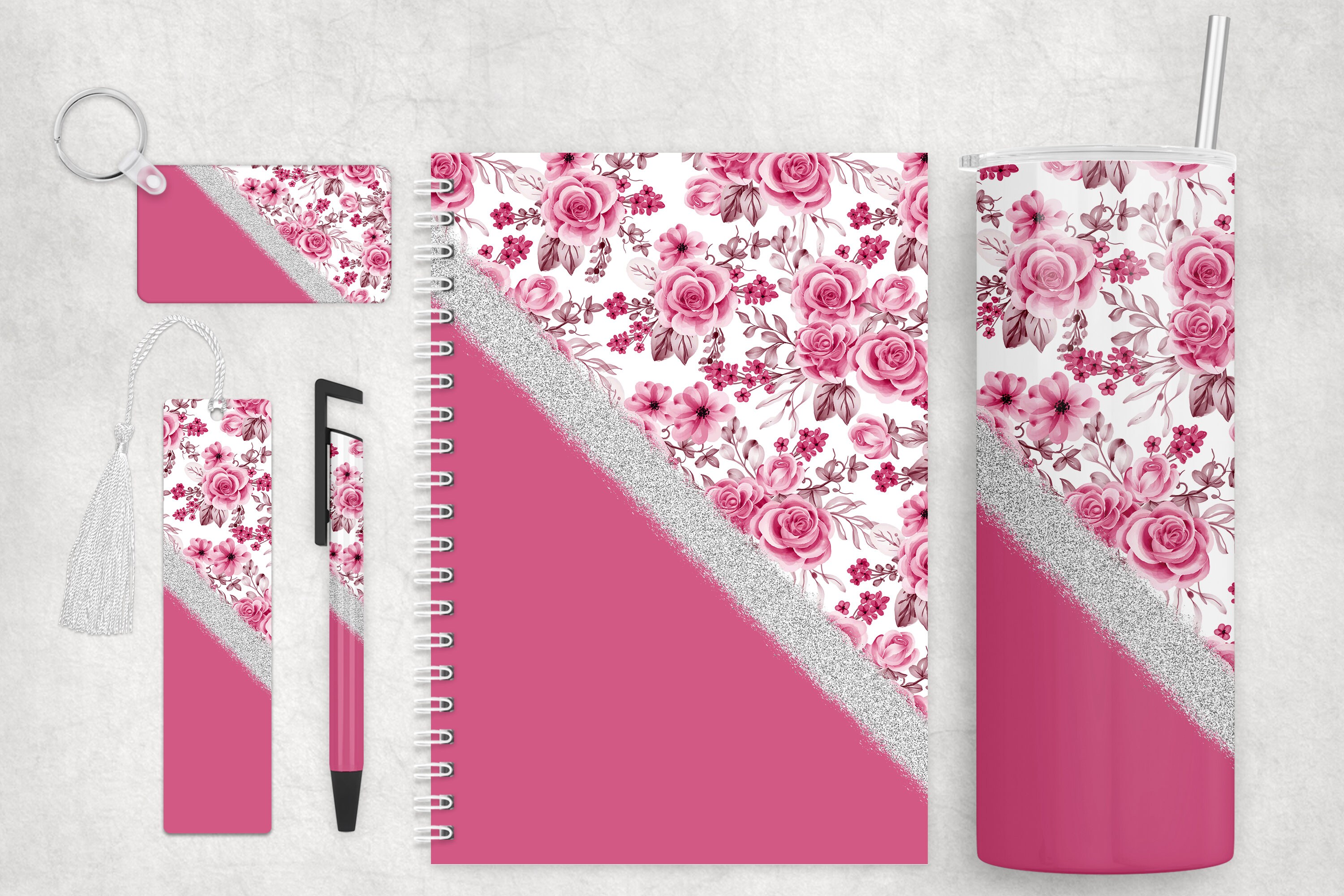 1 Cover Book Set Sublimation Design, Book Mark, Note Book, Key Ring Rec ...