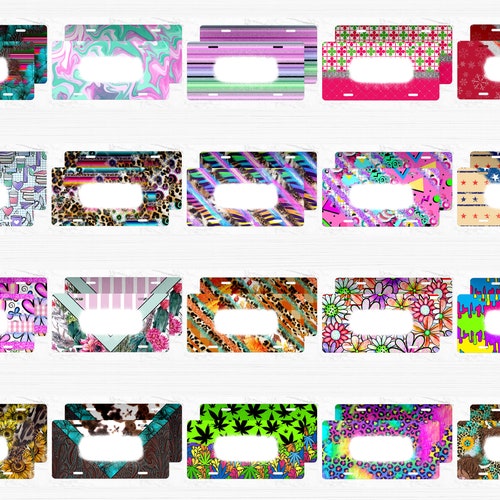 100 License Plate Sublimation Design Bundle License Plate - Etsy