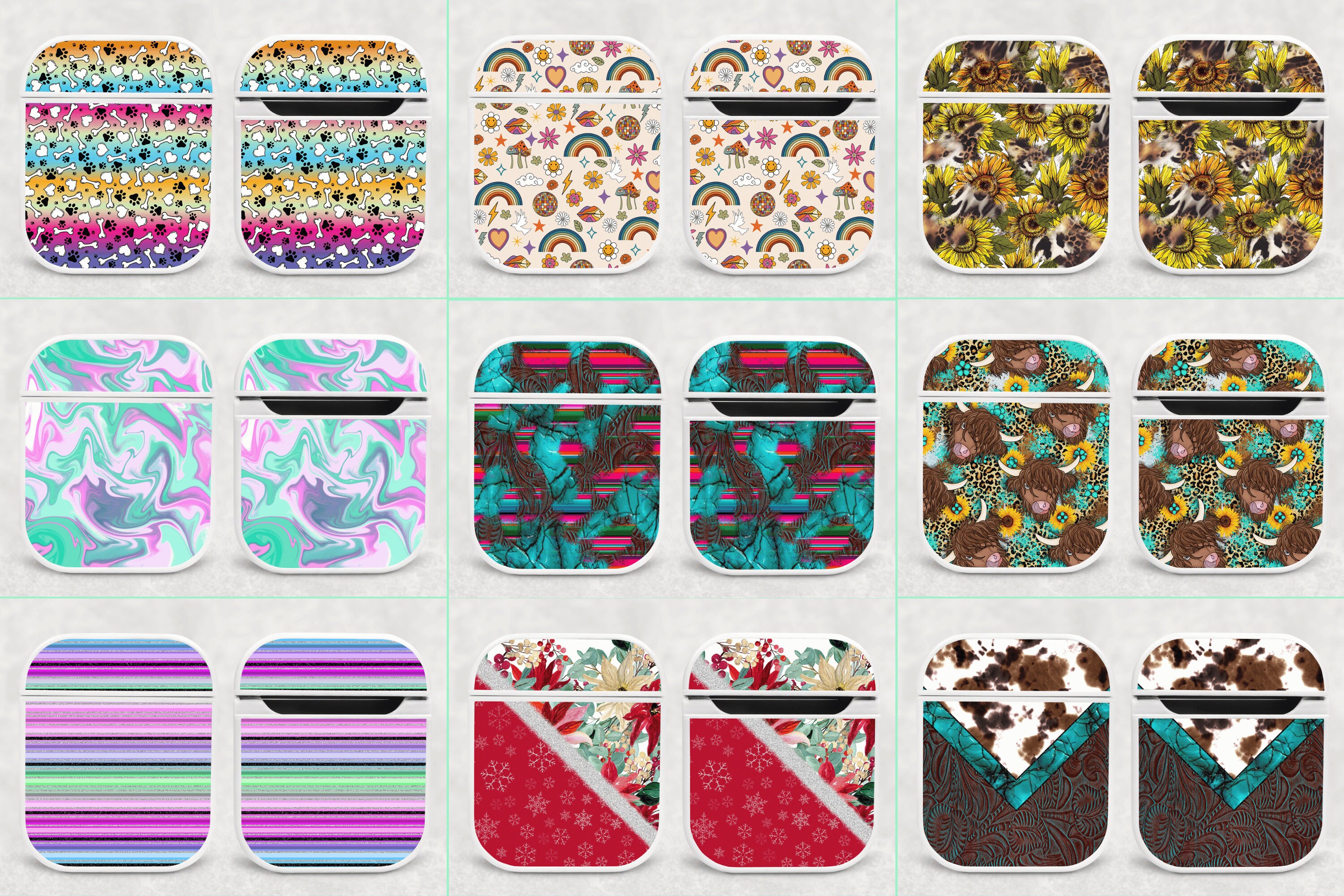 100 EARBUD Case Sublimation Design Bundle, Earbud Case Template ...