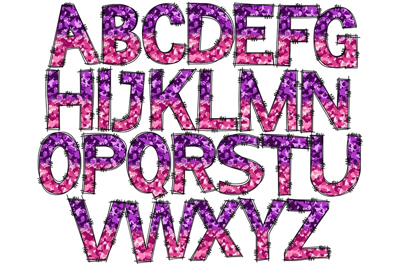 Doodle Letters PNG, Alphabet Letters, Doodle Alpha Png, Sublimation ...