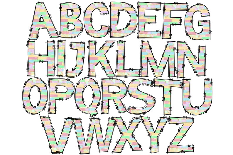 Doodle Letters PNG, Alphabet Letters, Doodle Alpha Png, Sublimation ...
