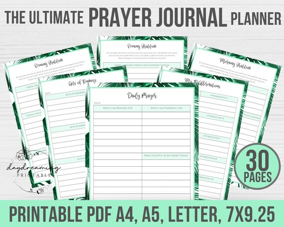 Prayer Journal Printable Bible Study Planner Bible Prayer | Etsy