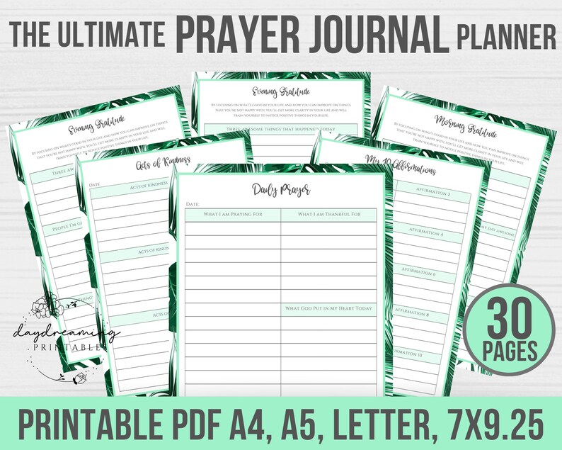 Prayer Journal Printable Bible Study Planner Bible Prayer - Etsy