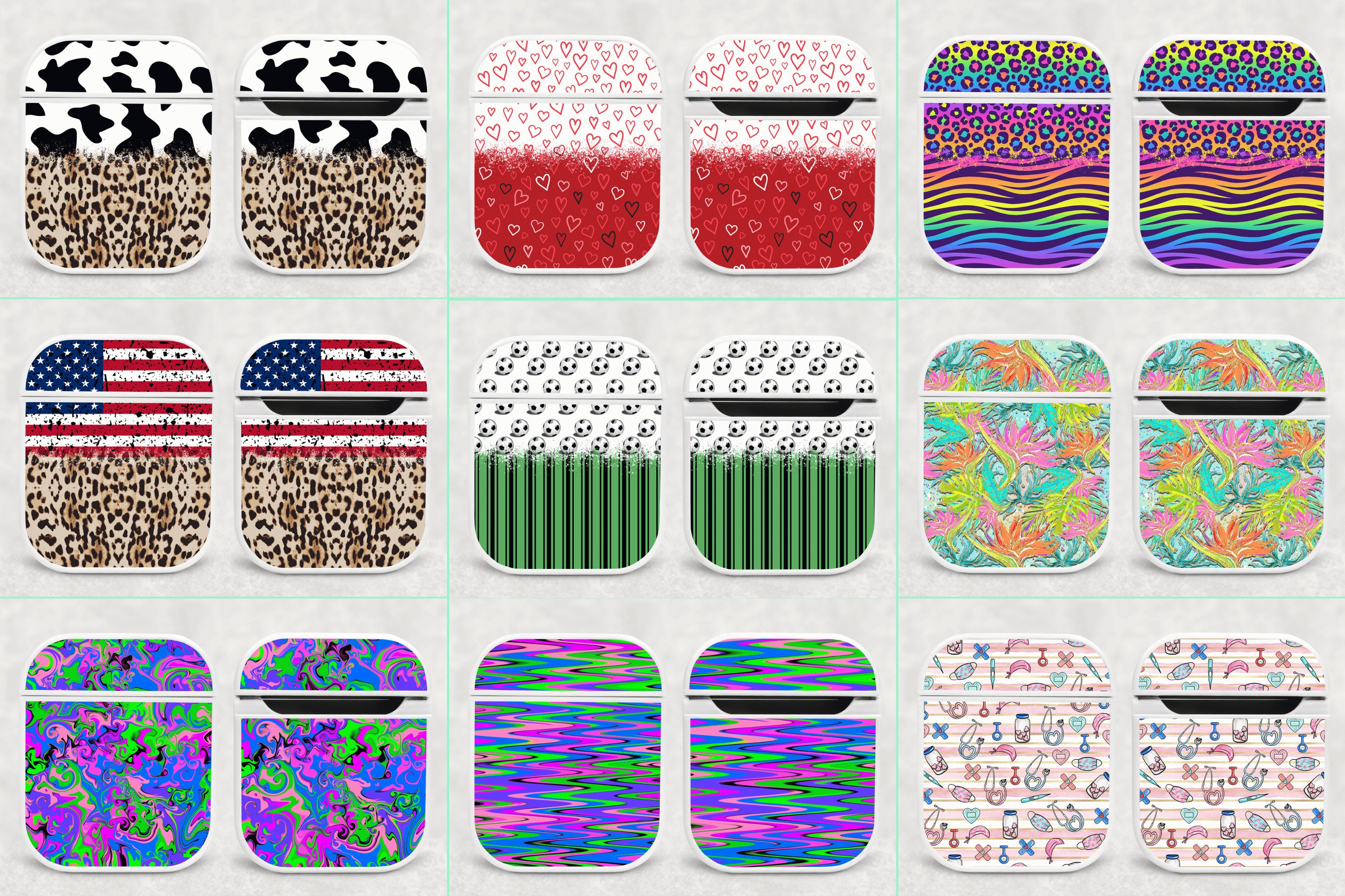 100 EARBUD Case Sublimation Design Bundle, Earbud Case Template ...