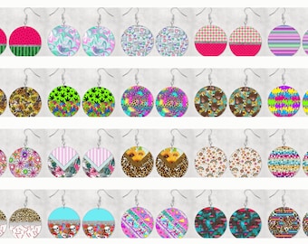 1500 Round Earring Sublimation Design Bundle, Earring Bundle, Round ...