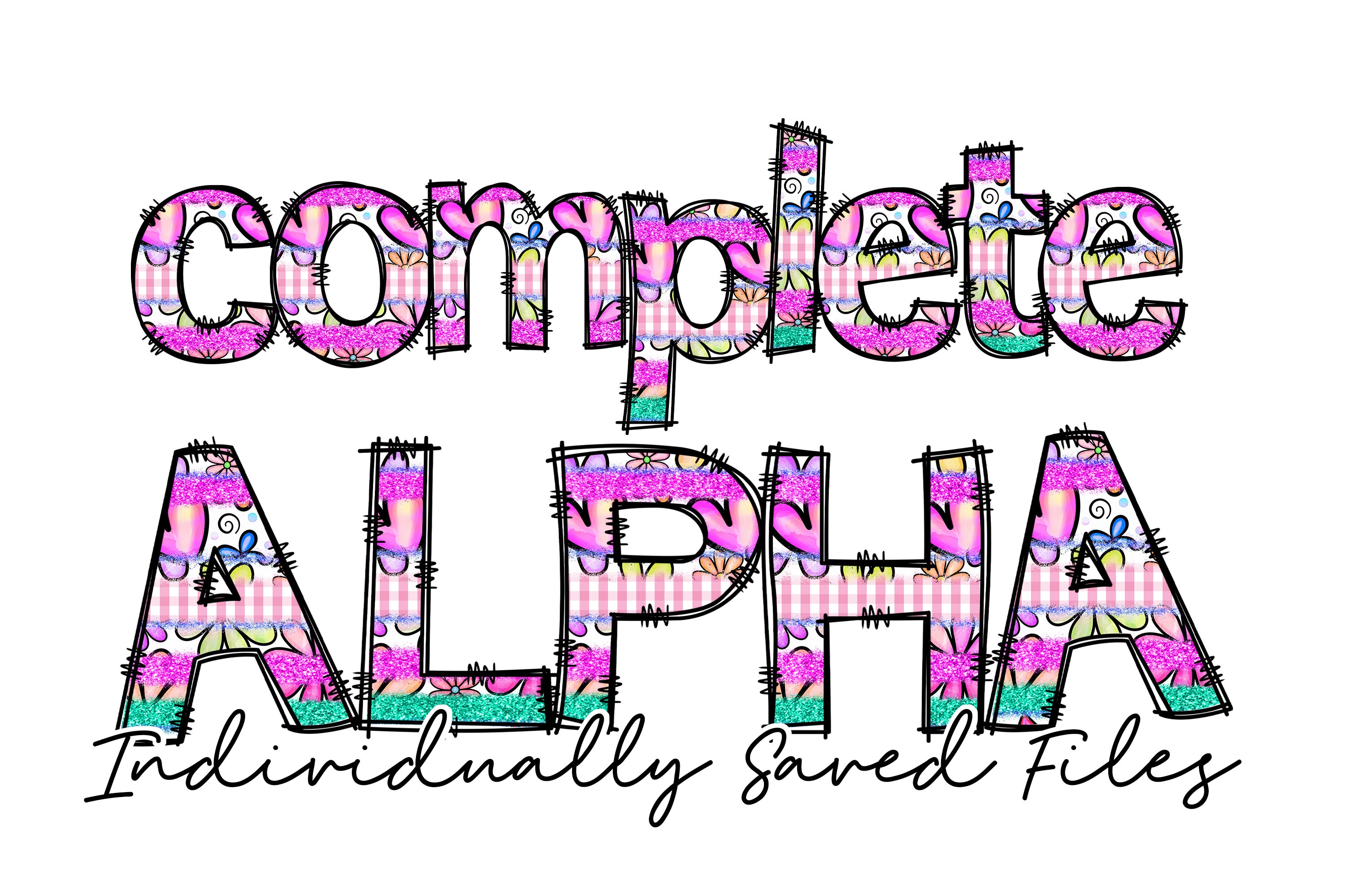 Doodle Letters PNG, Alphabet Letters, Doodle Alpha Png, Sublimation ...