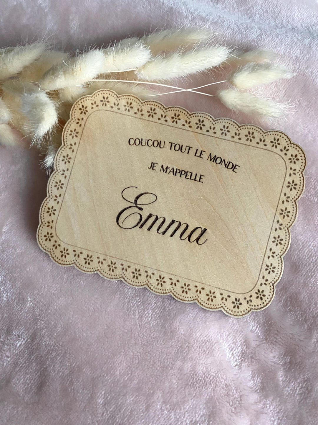 Baby Name Card, Baby Name Birth Announcement, Wooden Baby Birth Card ...