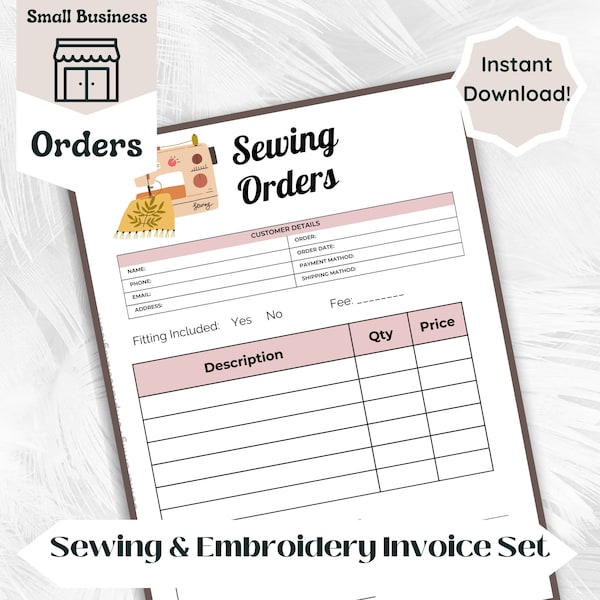 Seamstress Business Invoice Sewing Invoice Template Download Embroidery ...