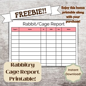 Rabbit Breeding Log Homestead Record Rabbitry Kindle Log Breeding ...