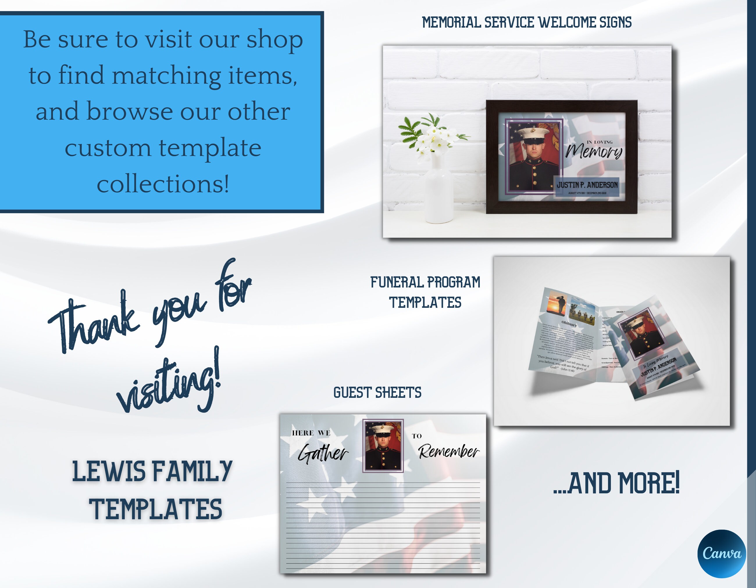 Digital Obituary Template Social Media Funeral Announcement - Etsy