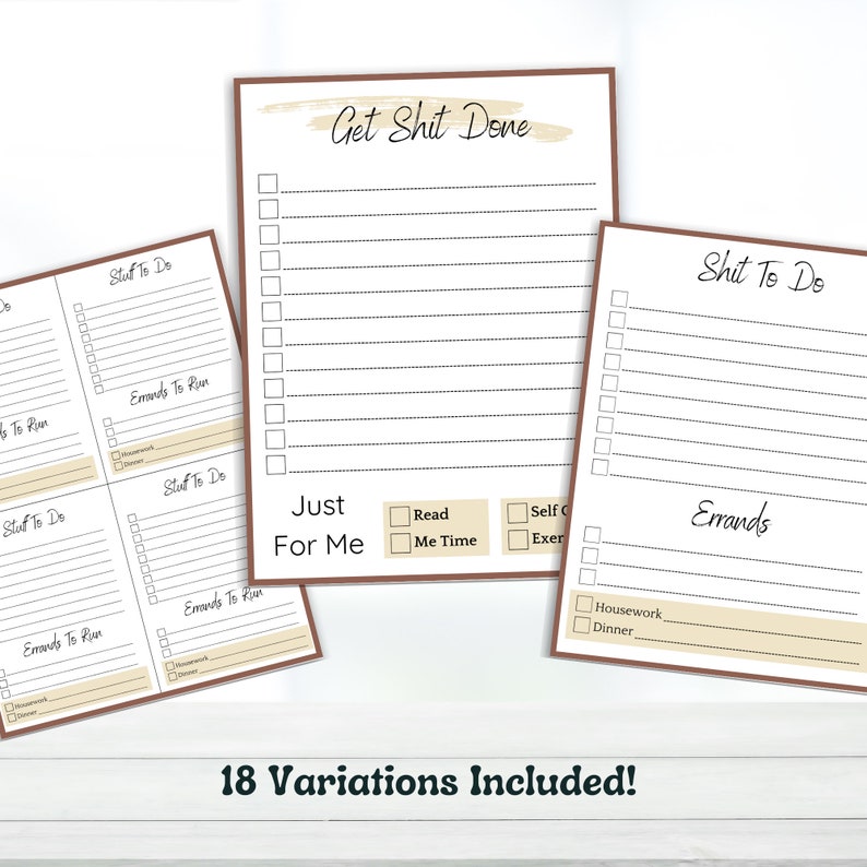 Everyday to Do List - Printable Daily Planner - Self Care Checklist ...