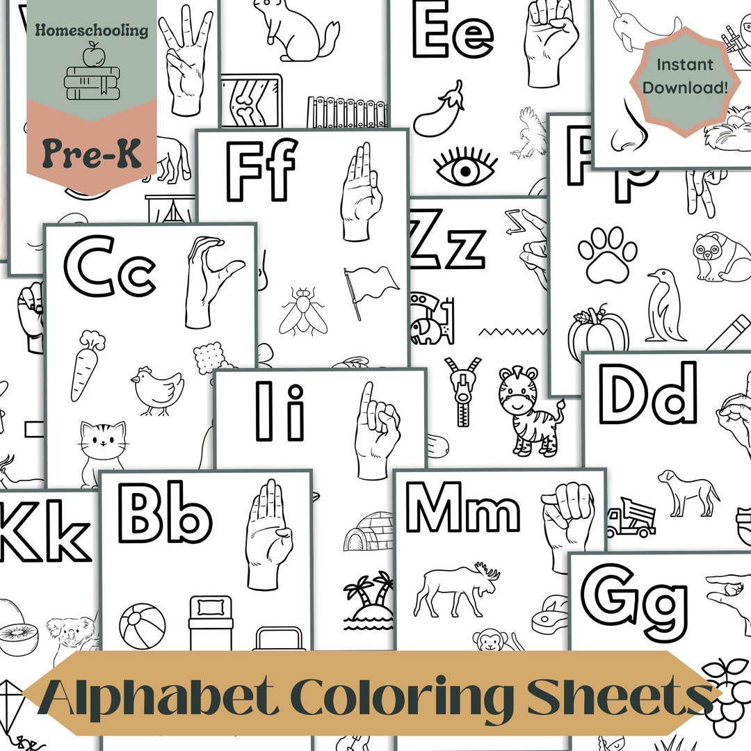 Alphabet Coloring Pages - Preschool Printable Activity - Homeschool ...