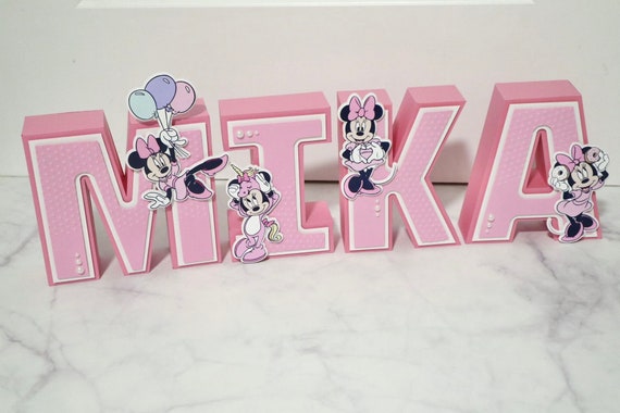 Personalized Minnie Mouse 3D Letters Name Standing Table | Etsy
