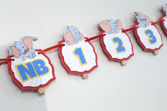 Dumbo Milestone Photo Banner Dumbo Cake Topper Door Sign - Etsy