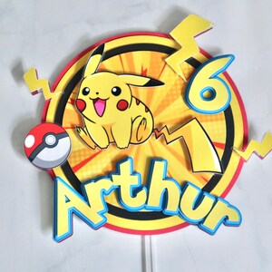 Pikachu Inspired Cake Topper - Etsy