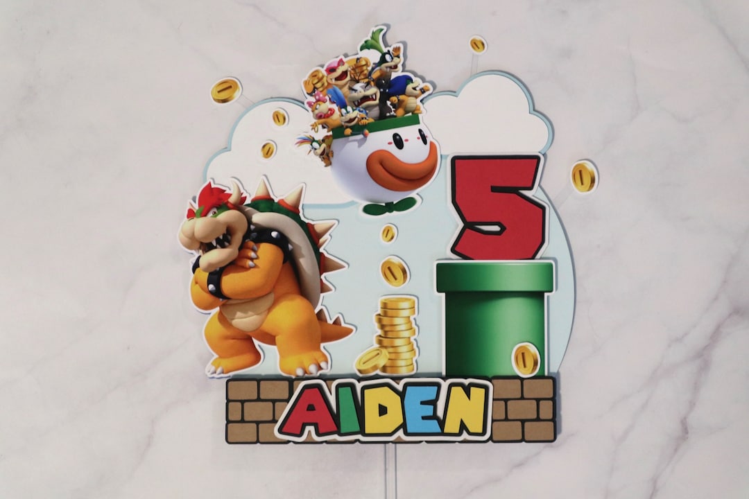 Bowser Inspired Cake Topper | Bowser Jr Inspired Cake Topper - Etsy