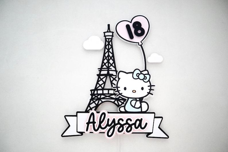 Hello Kitty Inspired Cake Topper | Hello Kitty Banner - Etsy