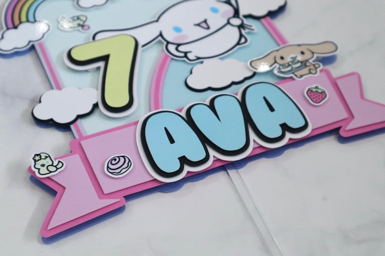 Cinnamoroll Inspired Cake Topper - Etsy