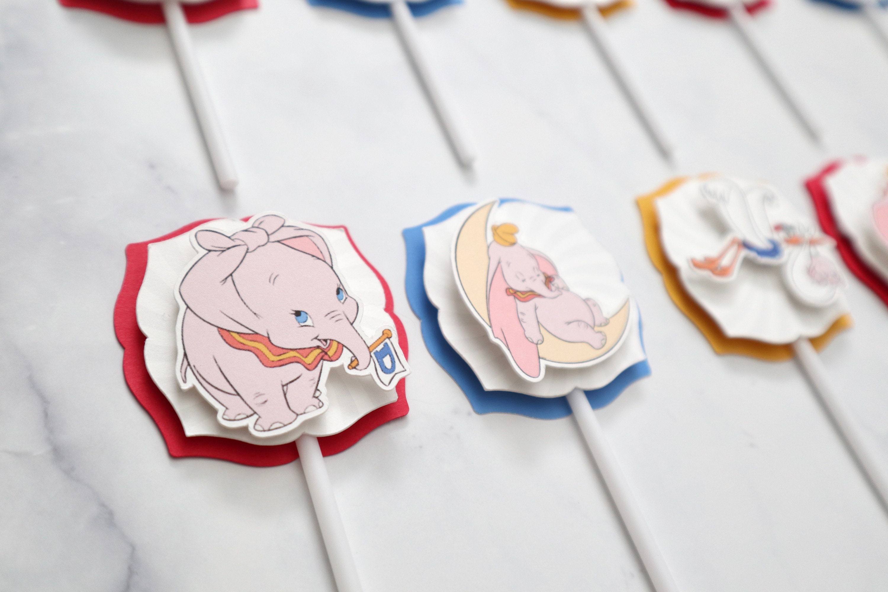 Dumbo Inspired Cupcake Toppers - Etsy