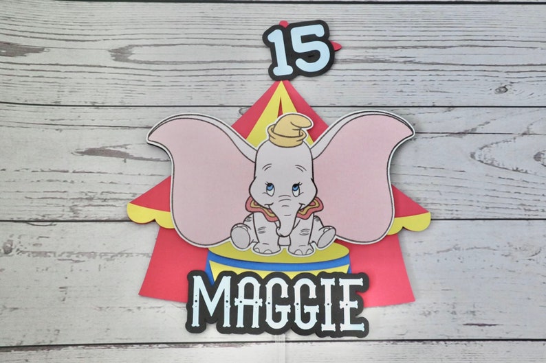 Dumbo Milestone Photo Banner | Dumbo Cake Topper | Door Sign - Etsy