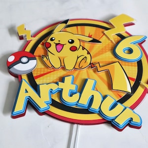 Pikachu Inspired Cake Topper - Etsy