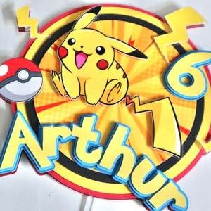 Pikachu Inspired Cake Topper - Etsy