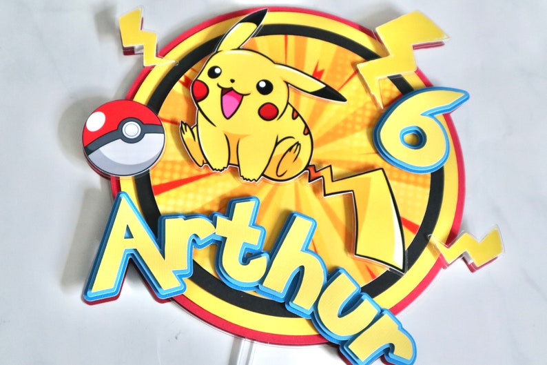 Pikachu Inspired Cake Topper - Etsy