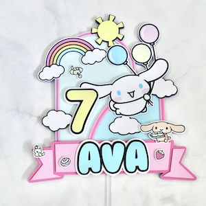 Cinnamoroll Inspired Cake Topper - Etsy