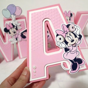 Personalized Minnie Mouse 3D Letters Name Standing Table Decoration ...