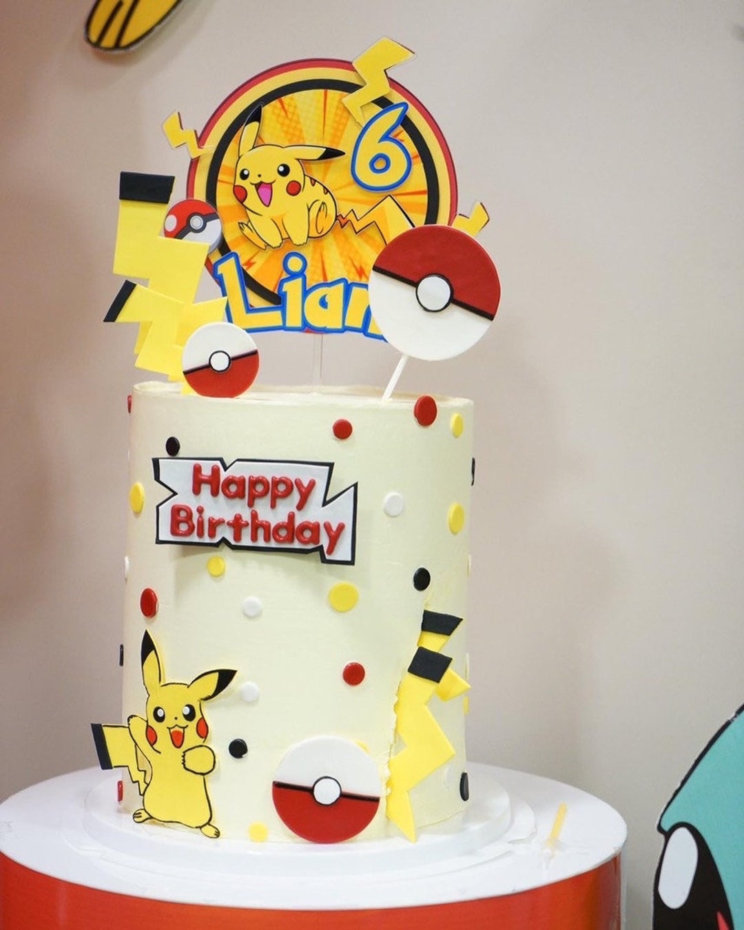 Pikachu Inspired Cake Topper - Etsy