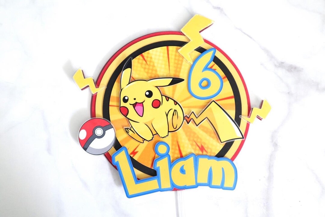 Pikachu Inspired Cake Topper - Etsy