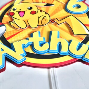 Pikachu Inspired Cake Topper - Etsy
