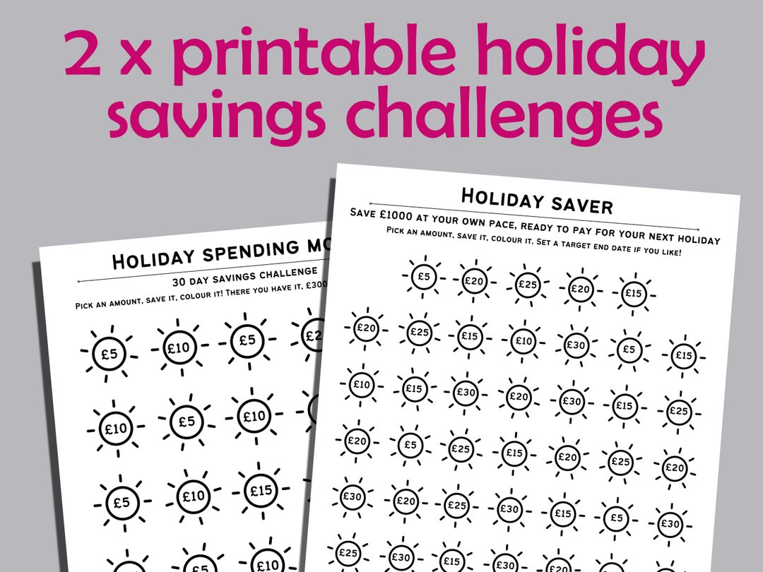 2 Printable Holiday Savings Trackers A4 Digital Download - Etsy