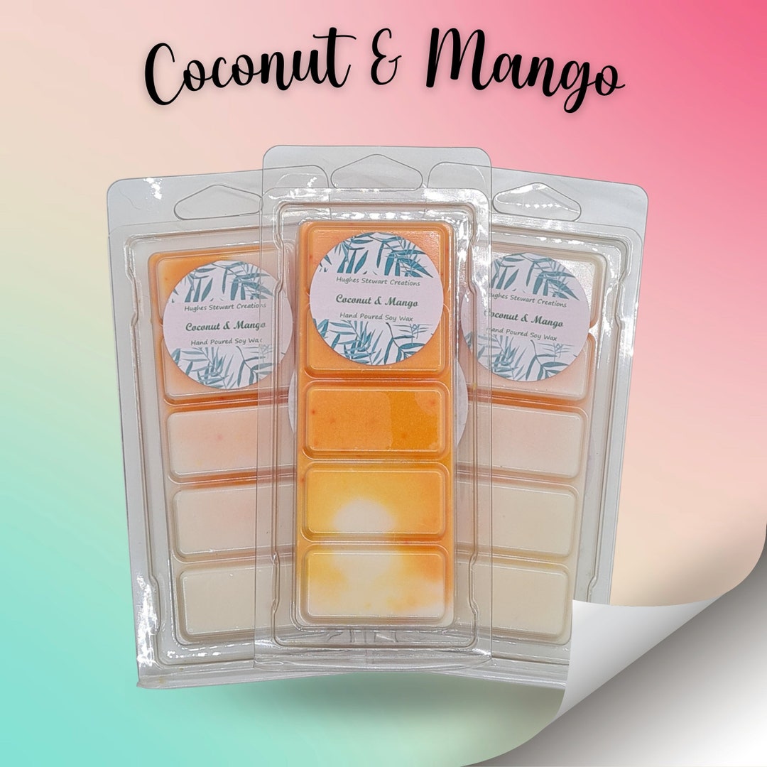 Coconut & Mango Wax Melt Snap Bar-clamshell-creamy - Etsy UK