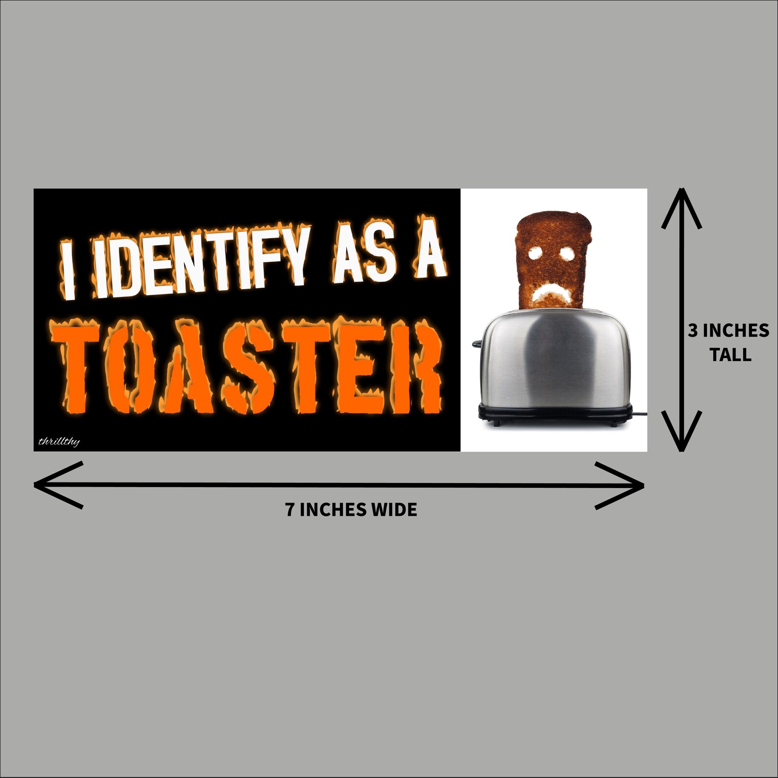 I Identify as A Toaster Bumper Sticker Decal With Flames for Scion Xb ...